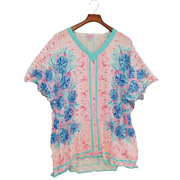 Lilly Pulitzer | Dresses | Lilly Pulitzer Thea Caftan Dress Pewter Pink ...
